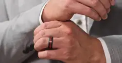 Axis Silicone Ring - Black Pearl/Mermaid Element | Enso Rings